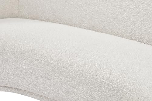 Meridian Furniture 693Cream-S Hyde Collection Modern | Contemporary Boucle Fabric Upholstered Sofa, Cream, 89.5" W x 38" D x 27.5" H