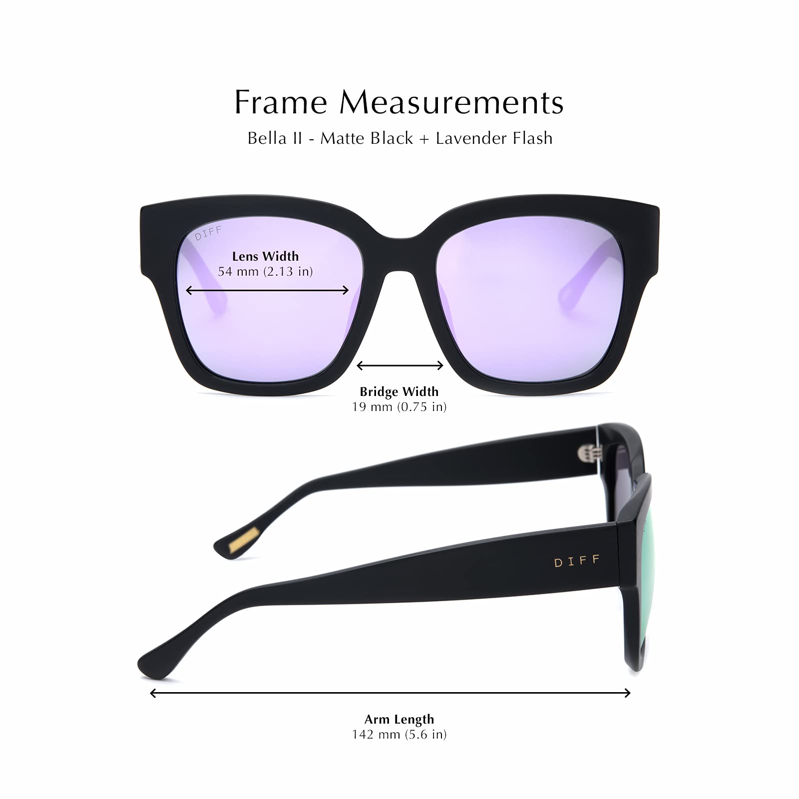 DIFF Eyewear Bella II Black One Size