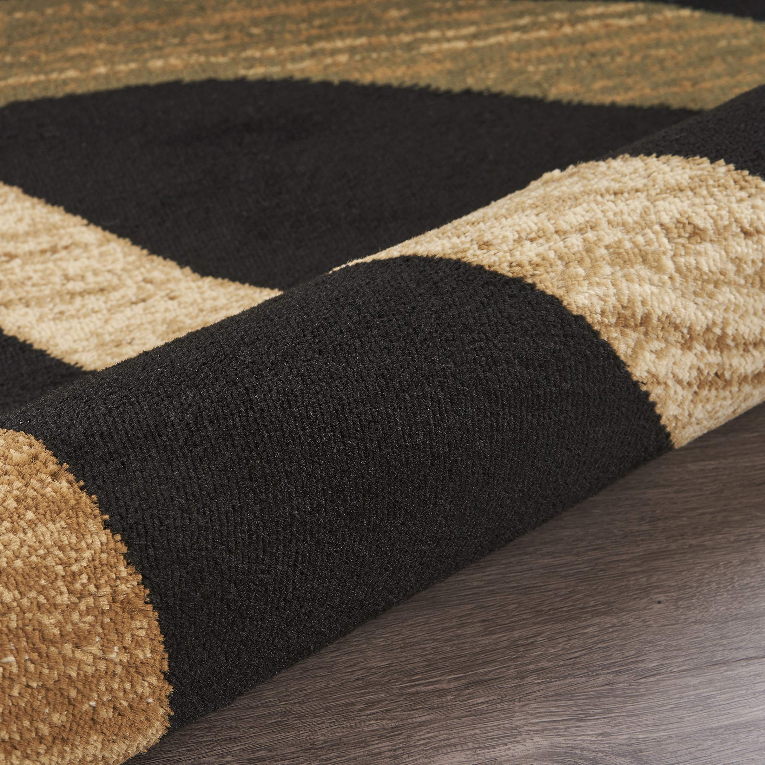LR Resources Black Rectangle Indoor Area Rug, 5'2" x 7'2",