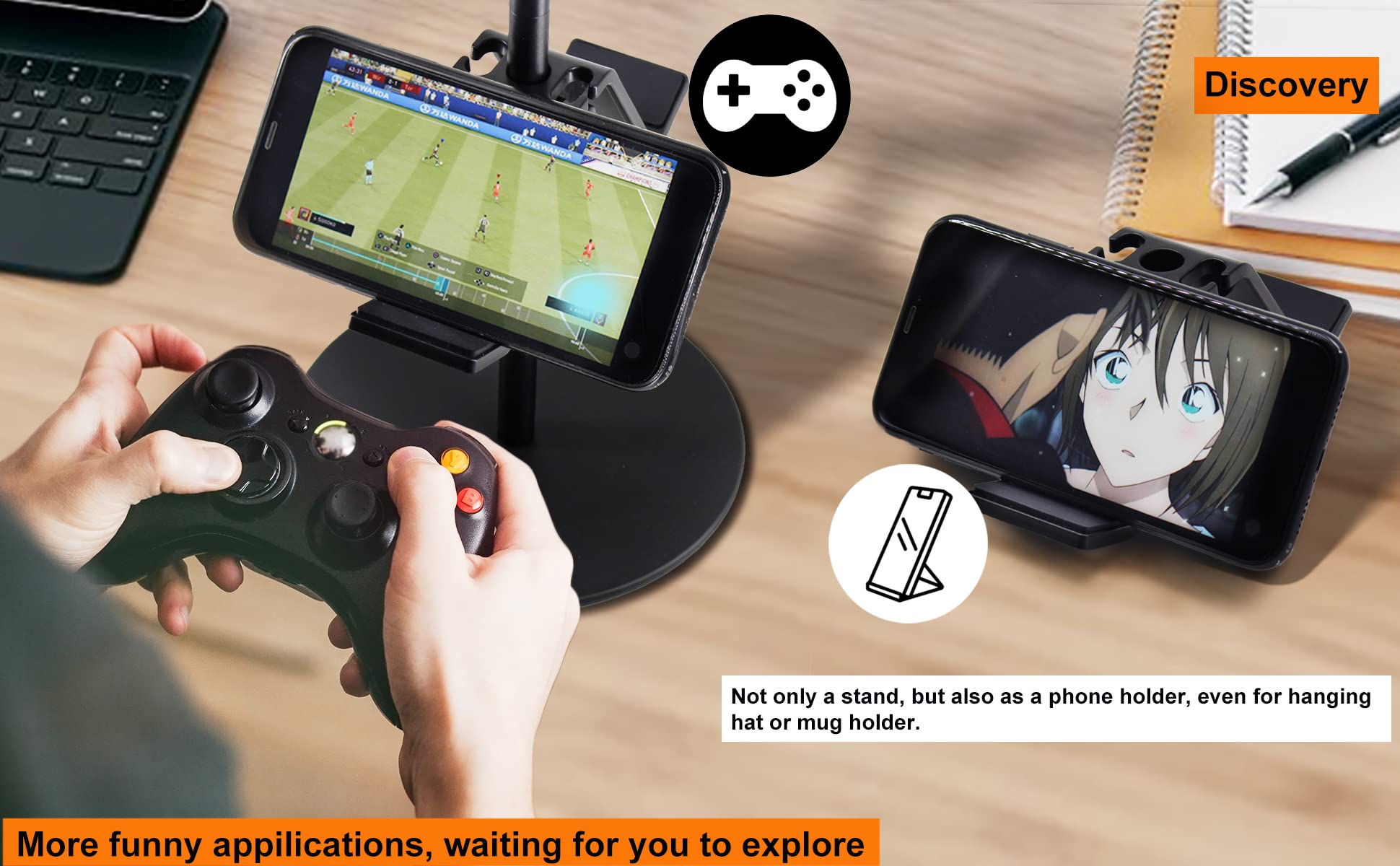 Controller Holder, fes Game Controller Stand Holder Storage Organizer Gamepad with Multiple Adjustable Height and Direction Brackets Compatible for Xbox ONE 360 Switch PS4 STEAM PC Nintendo Stander Ⅱ