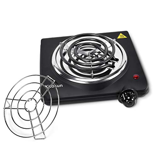 Electric Coals Burner Multipurpose Charcoal Burner ETL Approved Single Hot Plate 1000W Charcoal Starter with Adjustable Temperature Control Stainless Steel Cooktop Countertop for Camping&Cooking