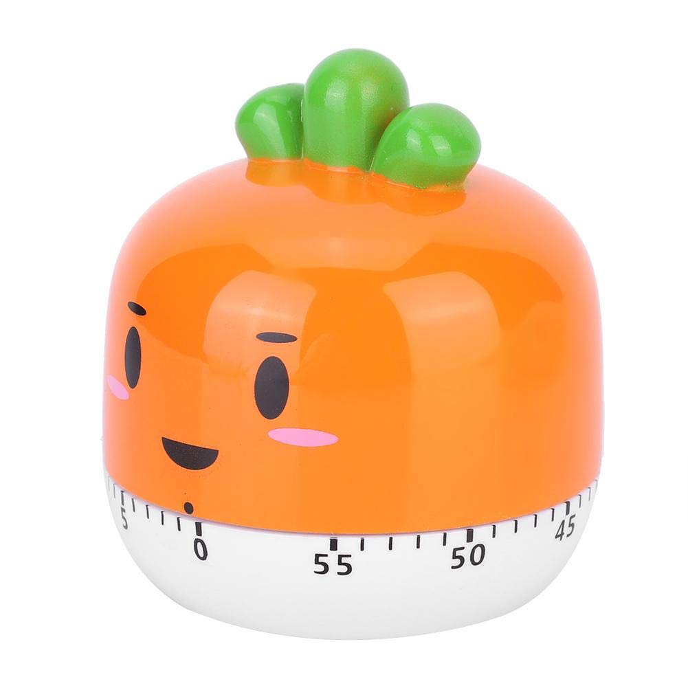 Fdit Cute Cartoon Machinery Timers Mechanical Kitchen Cooking Timer Clock Alarm Reminder Timepiece Kitchen Utensil(Orange)