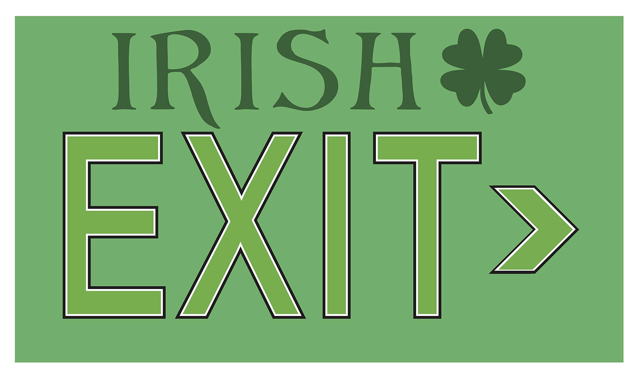 Irish Exit Sign 12" x 8" Funny Pub Home Bar Man Cave Garage Decor