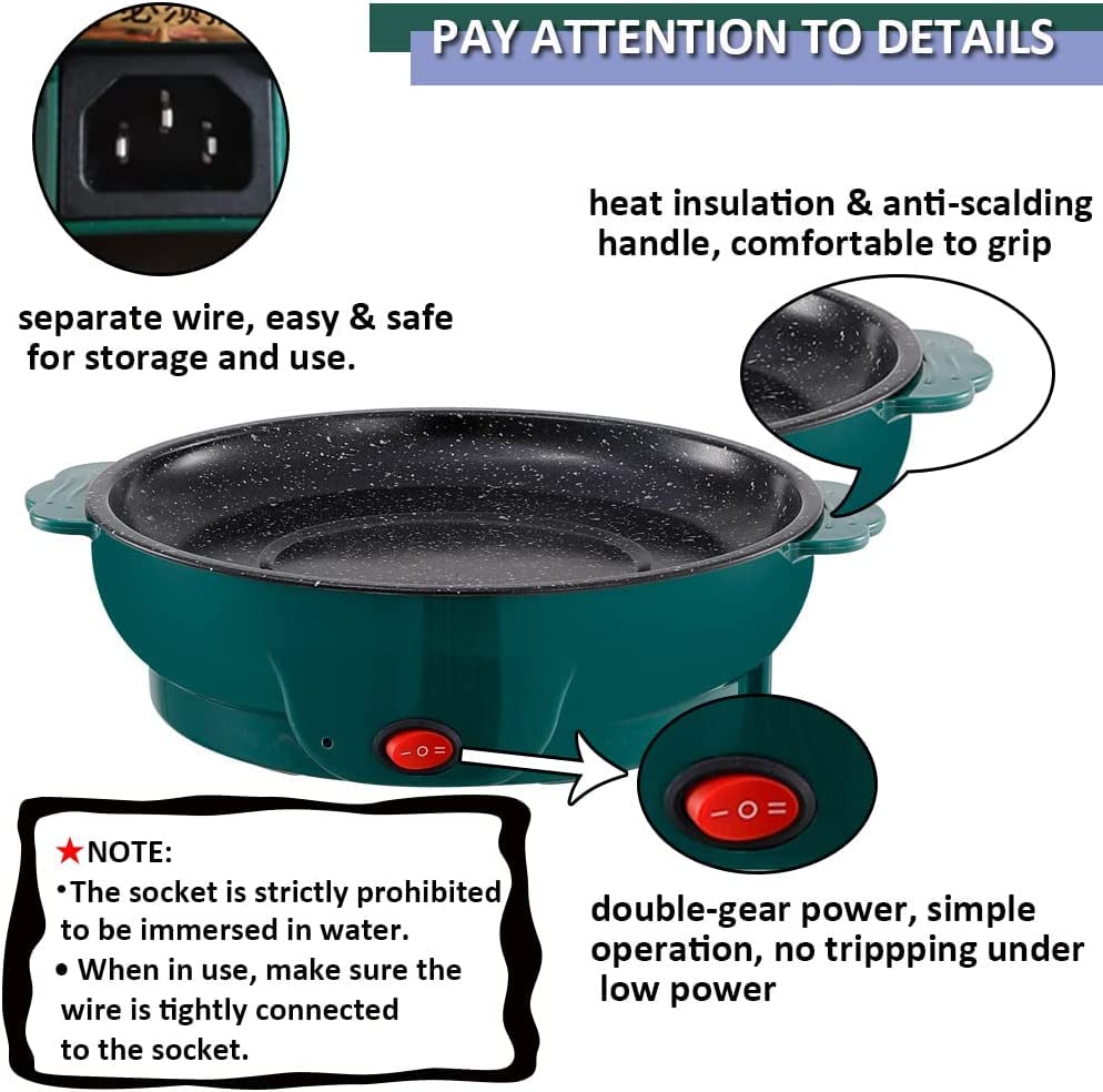 Electric Griddles, Versatile Electric Grills 110V Large-Capacity Electric Frying Pan 3-In-1 Pot Electric Bakeware for 2-4 People Electric Skillets