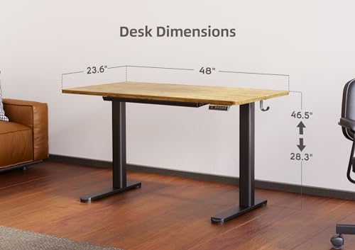 Claiks Standing Desk with Drawers, Stand Up Electric Standing Desk Adjustable Height, Sit Stand Desk Computer Workstation, 48 Inch, Rustic Brown