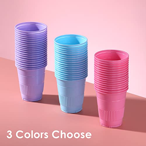 JMU 50Pcs Small Plastic Dental Cups 5 oz Blue Plastic Cups Disposable Drinking Cups, Rinse Cups, Bathroom Cups, Party Cups