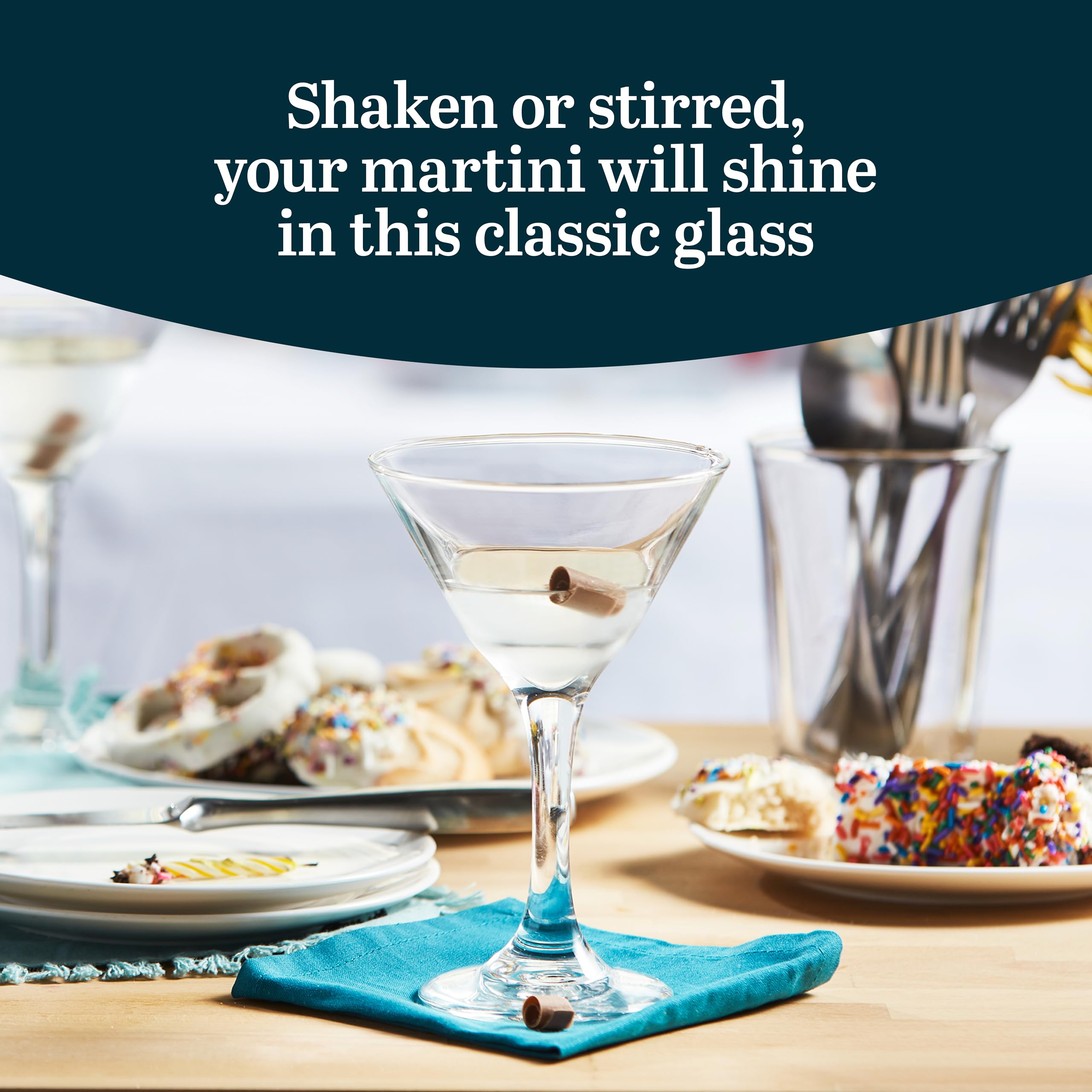 Libbey Martini Glasses, 7.5 oz, Set of 12