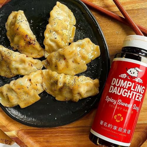 Dumpling Daughter - Spicy Sweet Soy Sauce (8 oz) - Brown Sugar Sweetened Soy Sauce Balanced with Spicy Chili Oil - The Most Versatile Soy Sauce