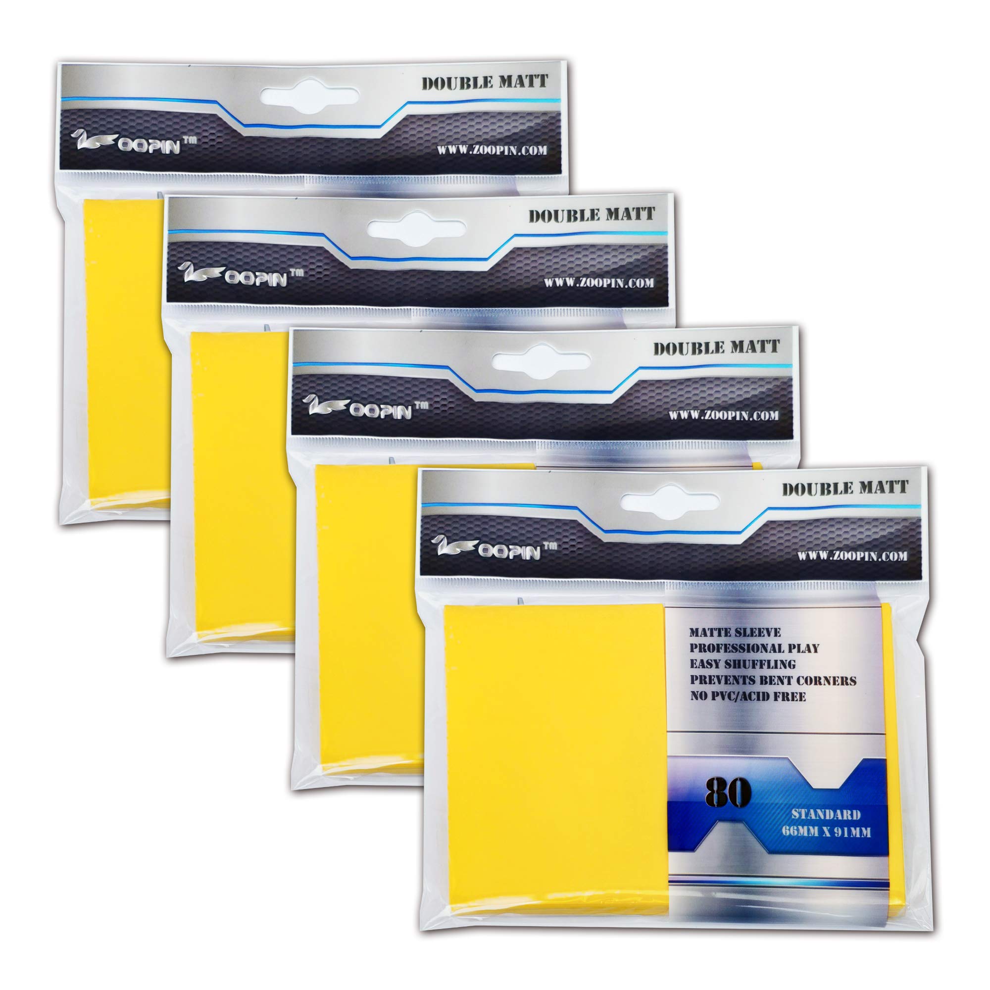 Zoopin Double Matte Card Sleeves,Yellow, 320pcs -Pack … …