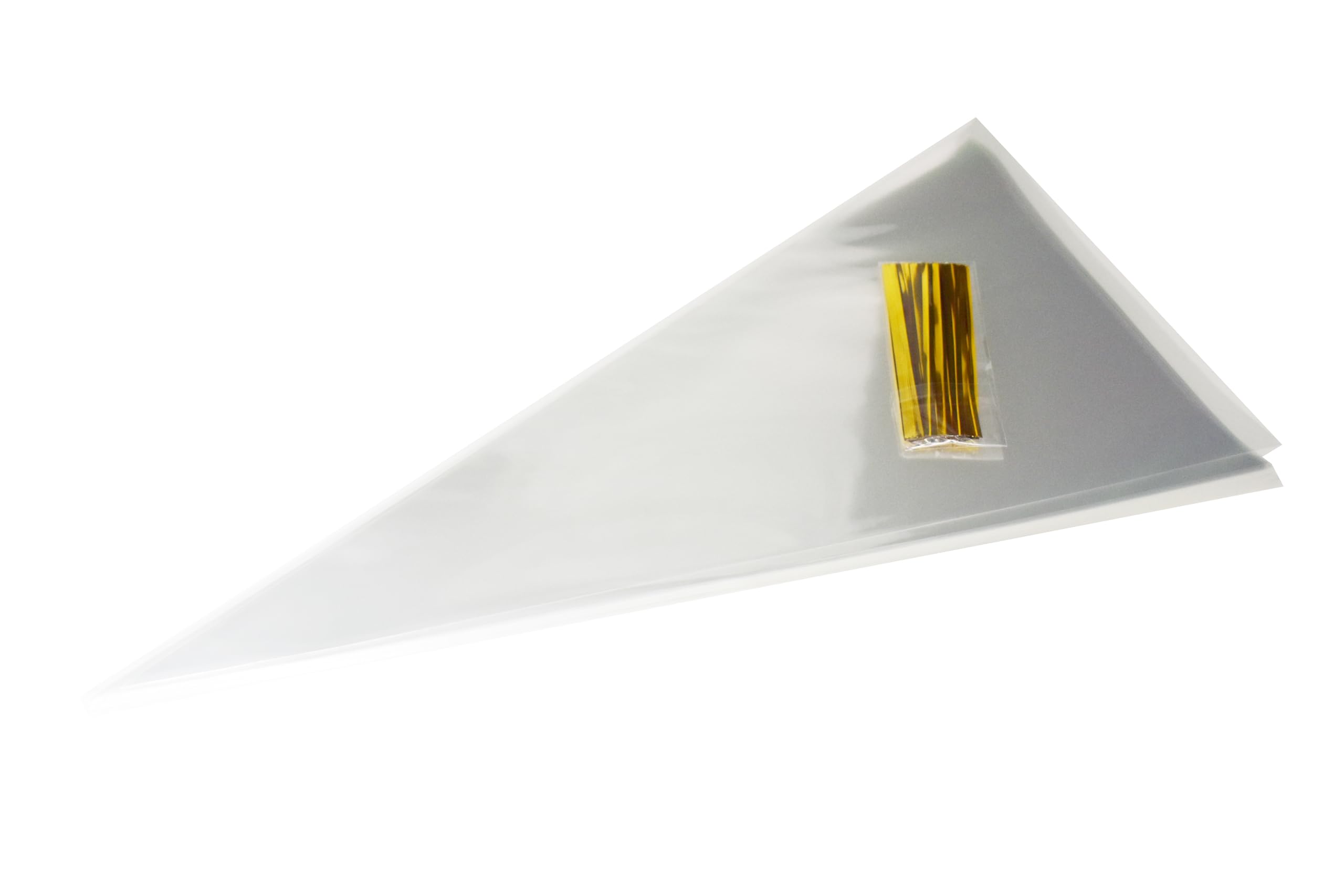 Hustar Cone Treat Bags, 7"x15" 100pcs Large Clear Cellophane Bags for Popcorn with 100pcs ties
