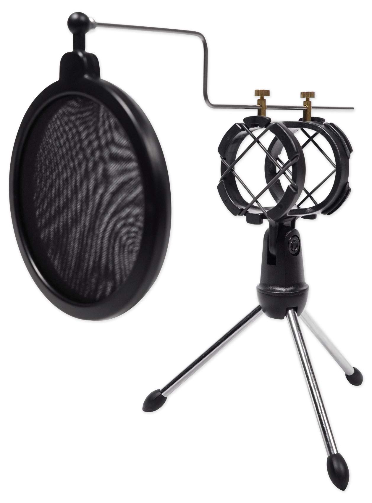 Rockville RTMS21 Desktop Tripod Microphone Stand with Pop Filter + Shock Mount