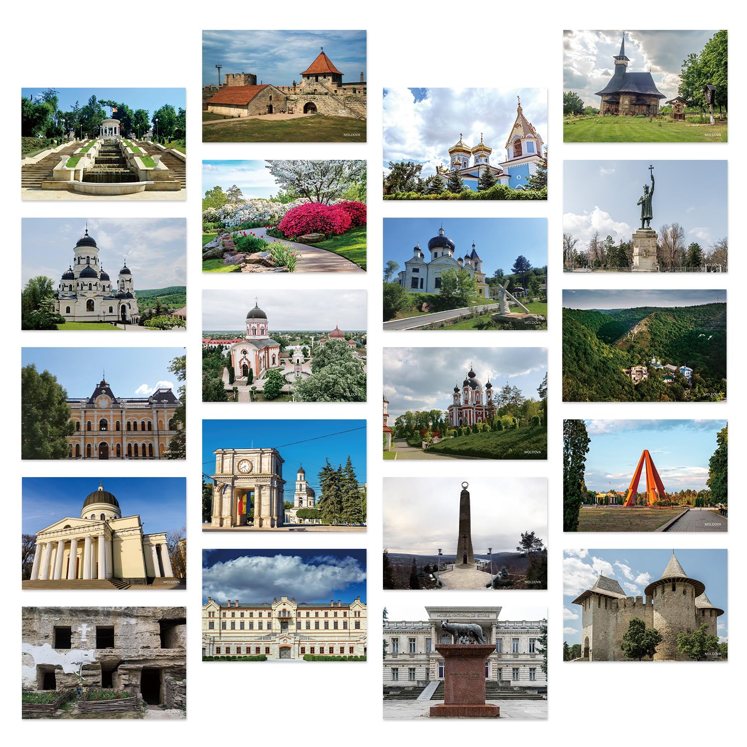Dear Mapper Moldova Vintage Landscape Postcards Pack 20pc/Set Postcards from Around the World Greeting Cards for Business World Travel Postcard for Mailing Decor Gift