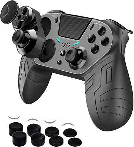COWBOX 【2021 Upgraded Version】 Wireless P4 Controller with 3 Programmable Back Buttons and 1 Sensitivity-Control Back Button, Game Controller Remote with Turbo/Gyro/HD Dual Vibration/Touch Panel/LED