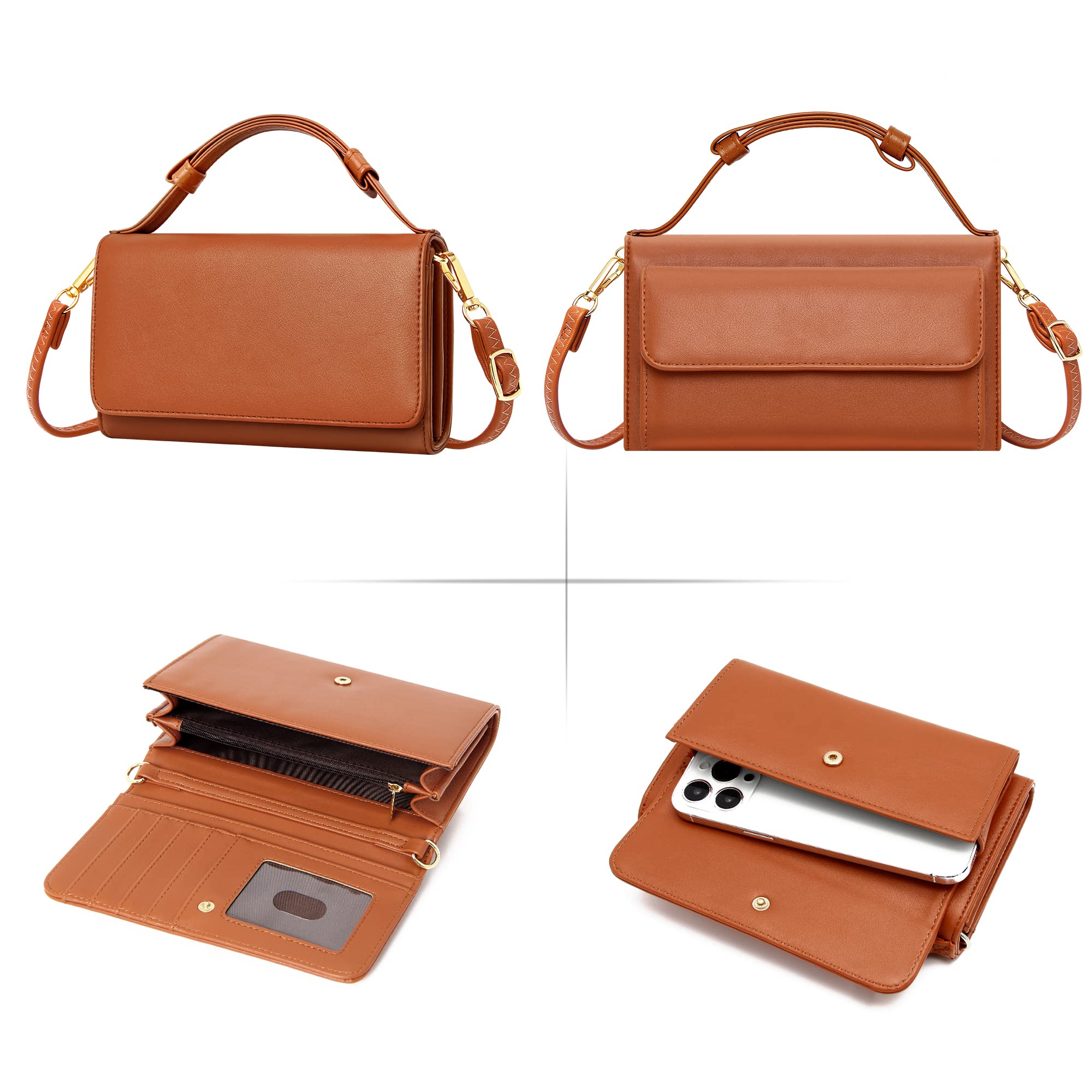 GEEAD Small Crossbody Bags for Women with Card Slots Pu Leather Shoulder Bag Cell Phone Purse