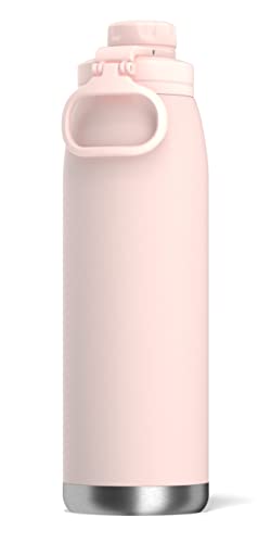 Hydrapeak 40 oz Insulated Water Bottle with Chug Lid - Leak Proof and Spill Proof Double Walled Vacuum Insulated Stainless Steel Water Bottles, Cold for 24 Hours | Hot for 12 Hours (Seashell)