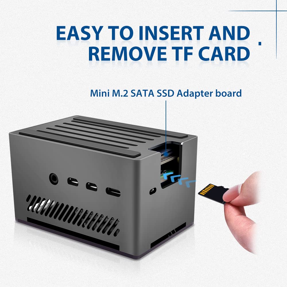 GeeekPi Aluminum NAS Case for Raspberry Pi 4 with ICE Tower Cooler and M.2 SATA SSD Adapter Board, Pi 4 PWM Cooling Fan with Heatsink for Raspberry Pi 4 Model B Only