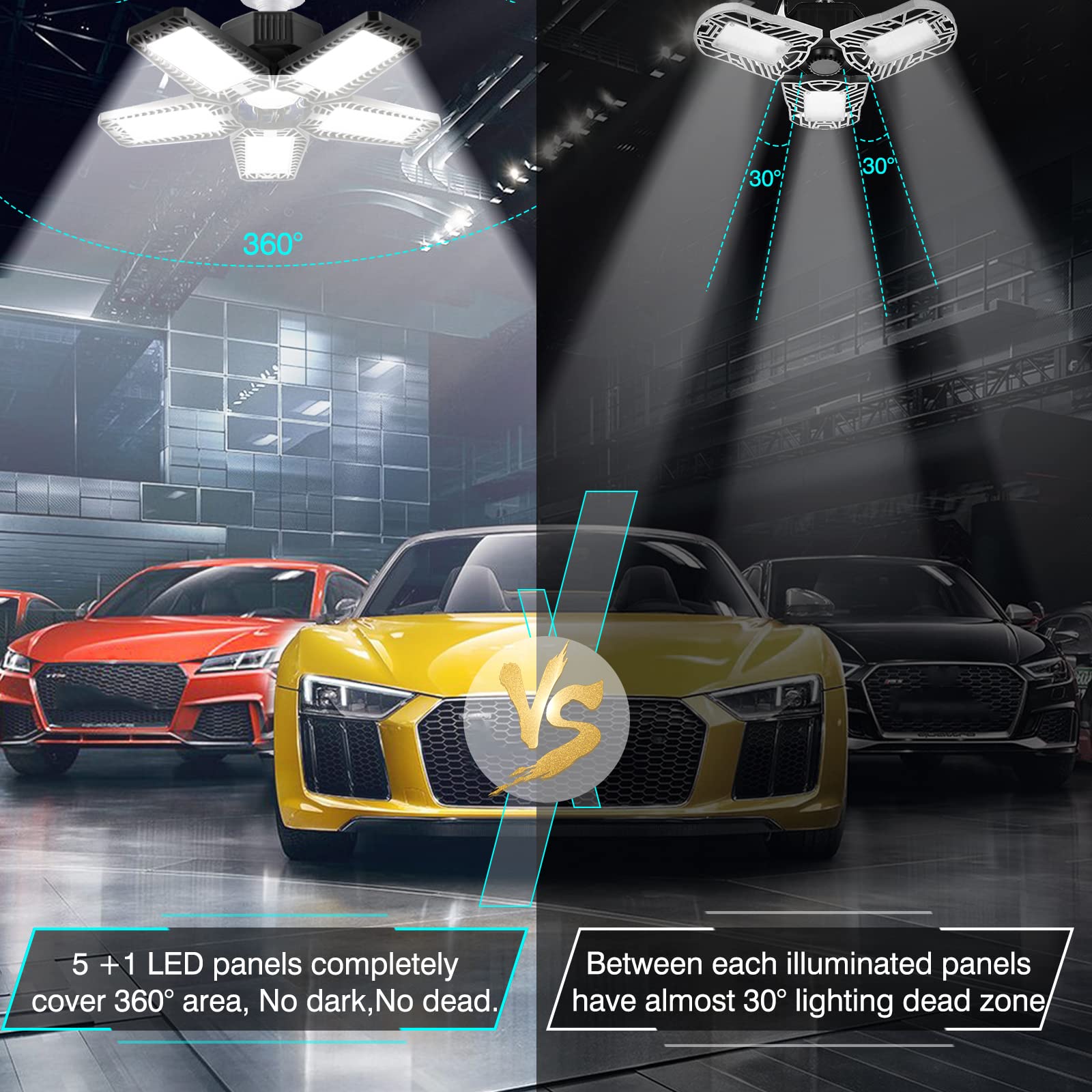 ISKYDRAW LED Garage Lights 160W, 8 Pack Shop Lights for Garage 16000LM 6500K Garage LED Lights, Screw in Lighting Bulbs for Garage Basement Workshop Gym Barn