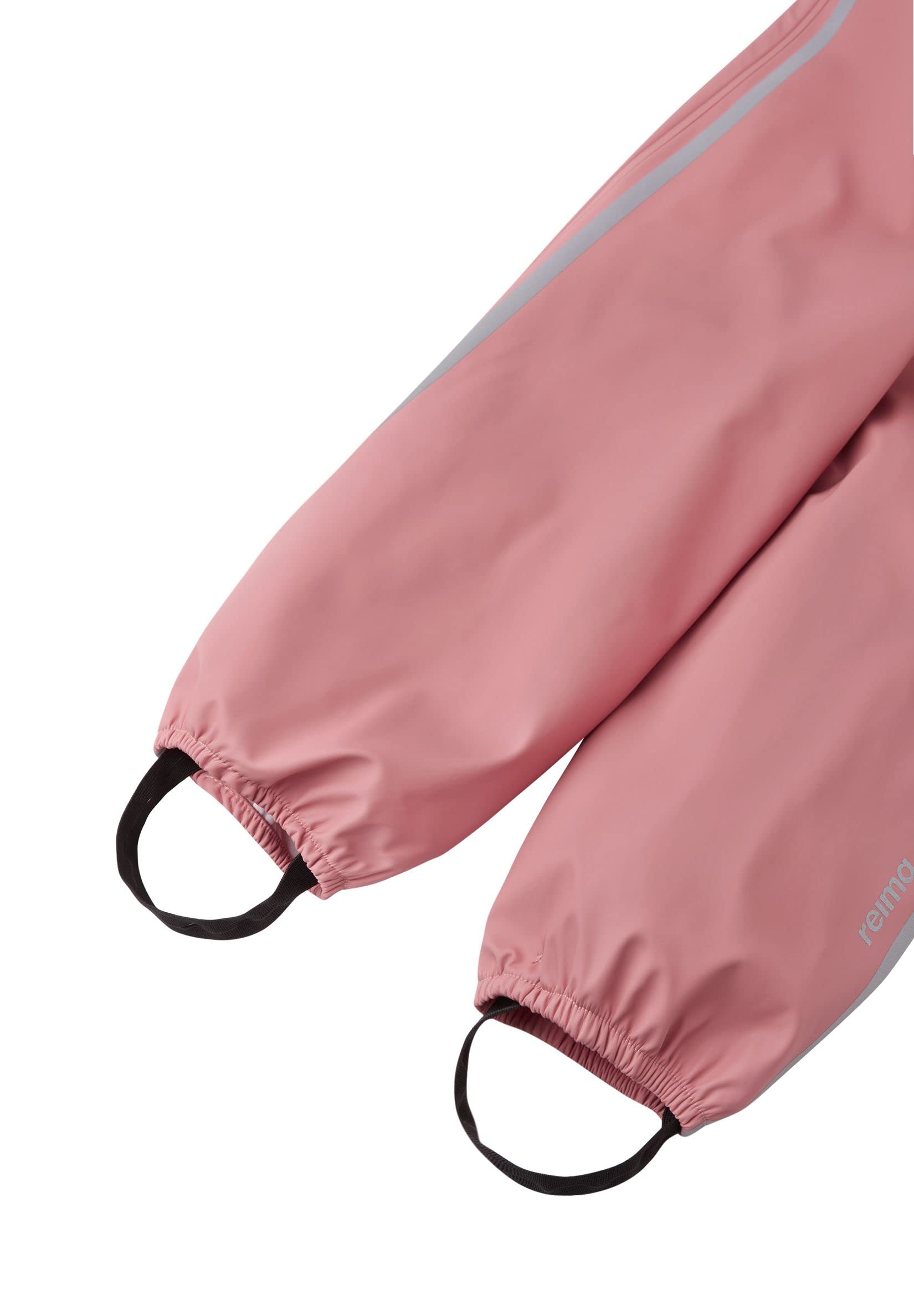 Reima Lammikko Kids Waterproof Suspender Rain Pant Lightweight Windproof Outdoor Rain Bib, Greyish Green, 2T