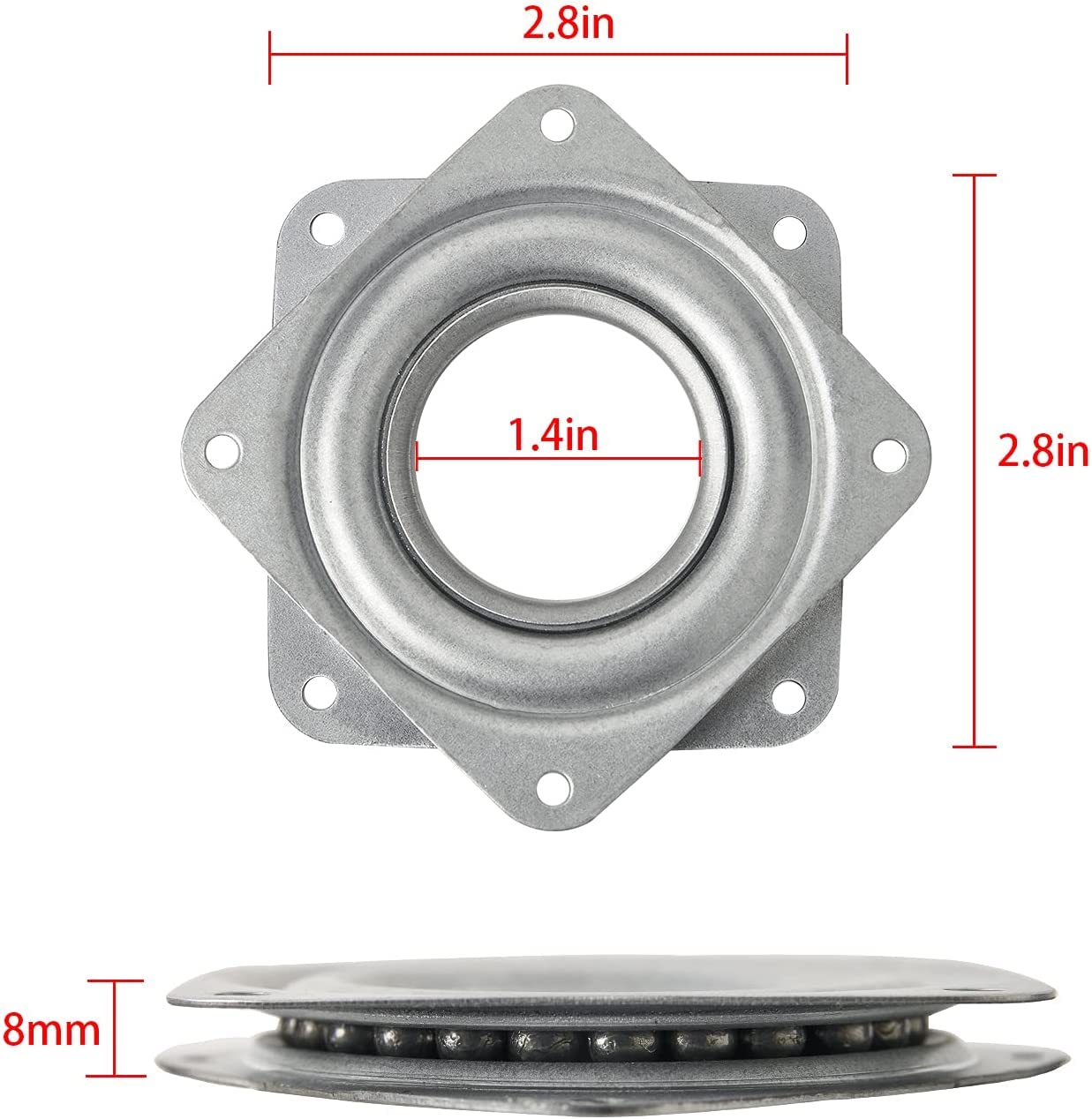 DMSTECH 2 Pack 3" Lazy Susan Turntable 200 LBS pounds Steel Ball Bearing Rotating Tray Strong Sturdy Table Cabinet Low Profile