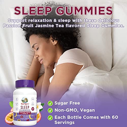 MaryRuth's Melatonin 5mg Sleep Gummy with L-Theanine | Lemon Balm | Vitamin B6 | Sugar-Free | Relaxation | Vegan | Non-GMO | Gluten Free | 60 Count