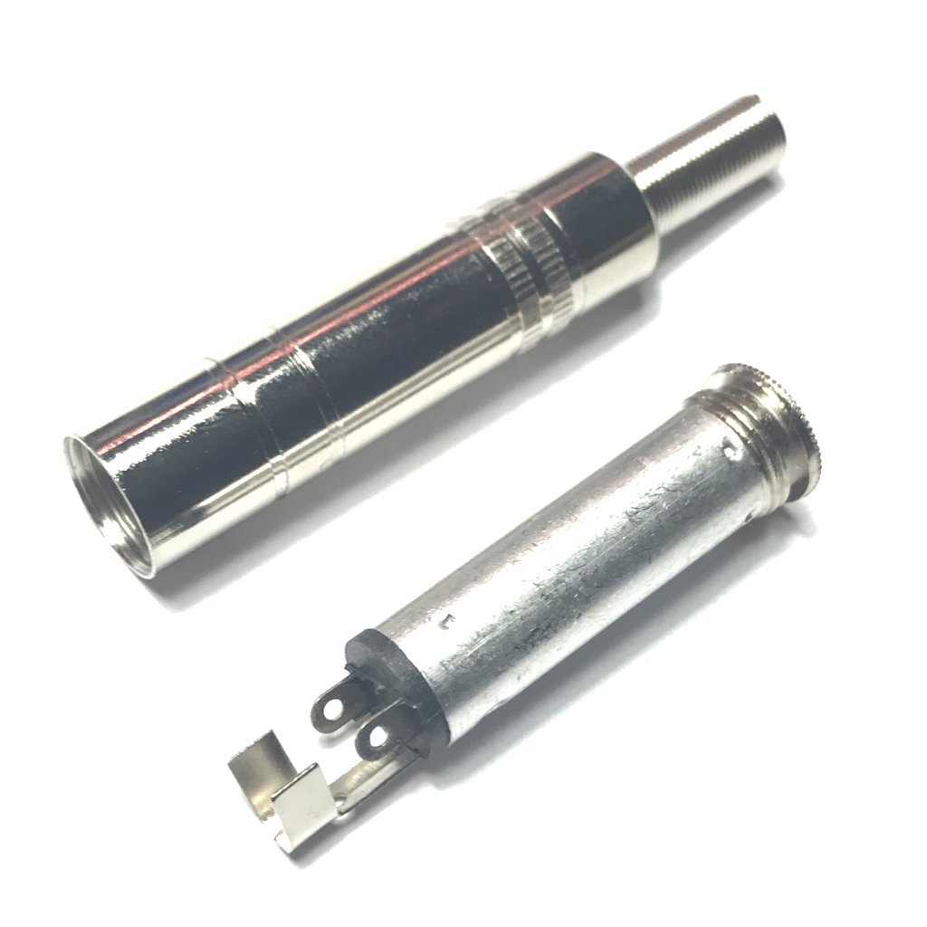 CESS 1/4 Inch TS Female Jack -1/4" Cable Connector for Microphone and Guitar - 6.35mm Mono Socket (4 Pack)