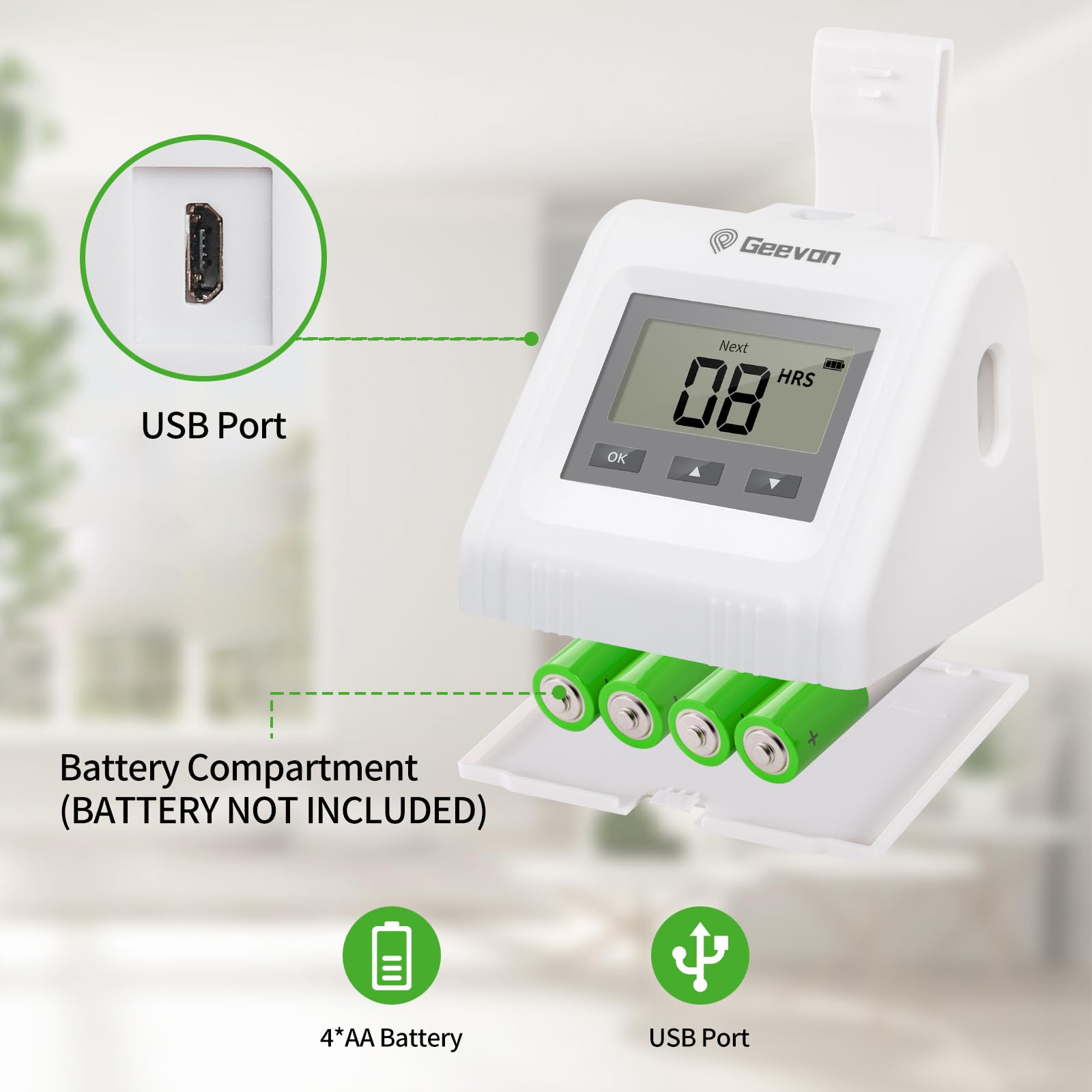 Geevon Automatic Watering System for Potted Plants, Automatic Plant Waterer Indoor with 30-Day Programmable Timer, Automatic Drip Irrigation Kits for Vacation Plant Self Watering(USB Included)