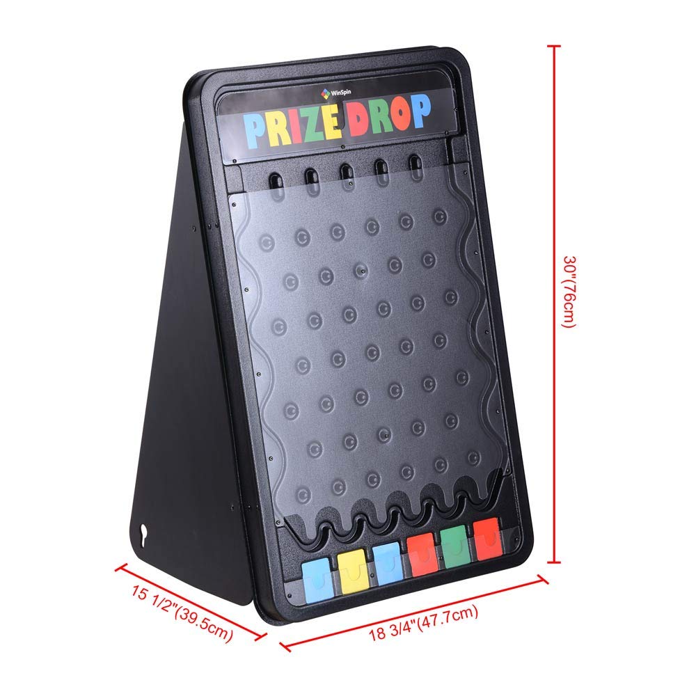 WinSpin 30" Prize Drop Board Foldable Stand Disk Drop Board Game Customizable 6 Slots with 10 Pucks for Carnival Tradeshow Party, (19"x30")