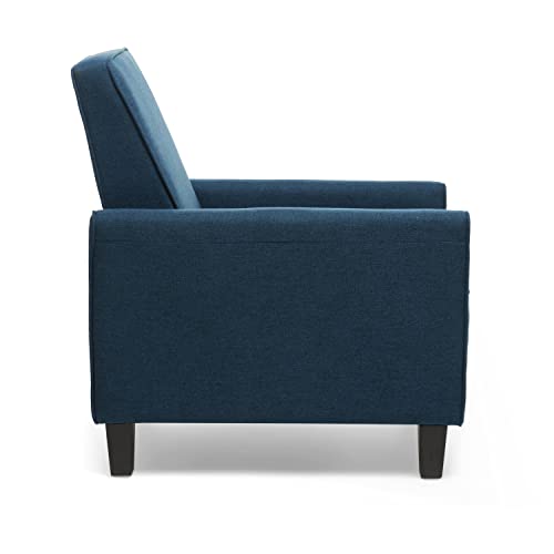 Christopher Knight Home Emmie Fabric Recliner (Set of 2), Navy Blue, Dark Brown
