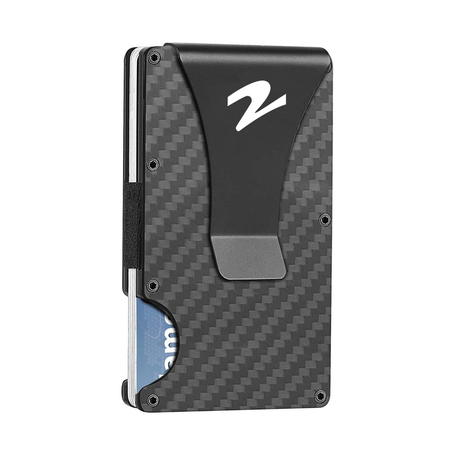 COONLINE Carbon Fiber Wallets for Men,RFID Blocking Card Holder Money Clip Mens Wallet