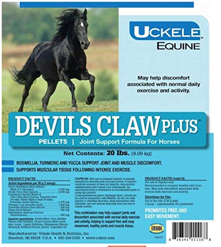 Uckele Devils Claw Plus Horse Supplement - Equine Vitamin & Mineral Supplement - 20 lbs Pellets