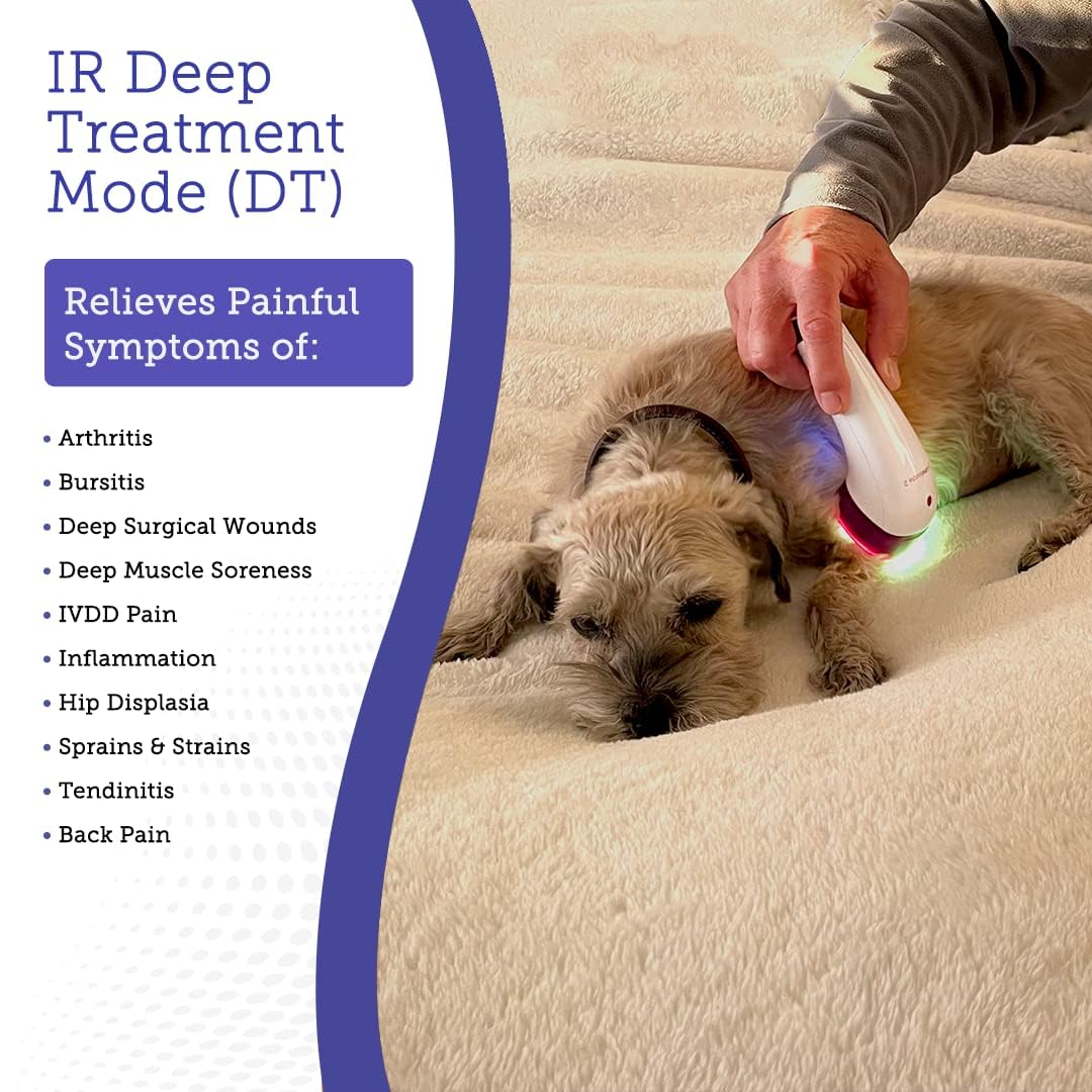 Light Therapy for Dogs and Pets - LED Light Therapy for Pain Relief, Muscle & Joint Pain, Reduce Inflammation, Heal Wounds, & Clear Skin Problems with 2 Therapy Modes.