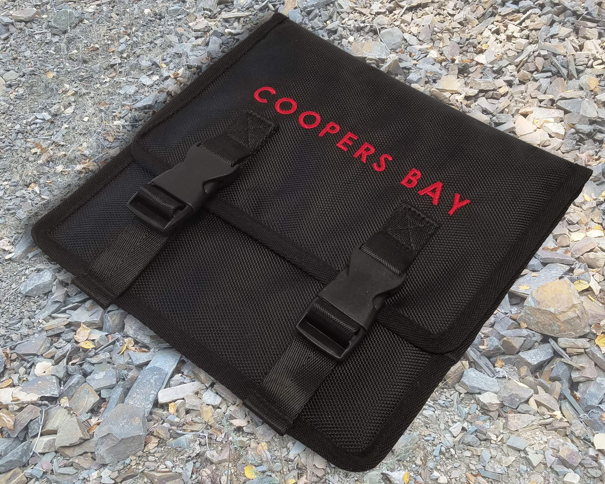 Coopers Bay Flat Pack Stove - Small Rocket Stove/Mini Twig Stove for Camping/Backpacking/Hiking - Stainless Steel Folding Rocket Stove includes Tough Ballistic Nylon Storage Bag