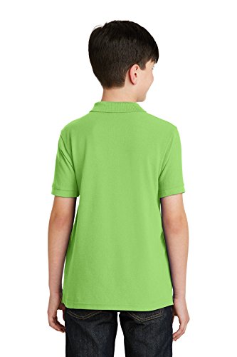 Port Authority Youth Silk Touch Polo, Lime, Medium