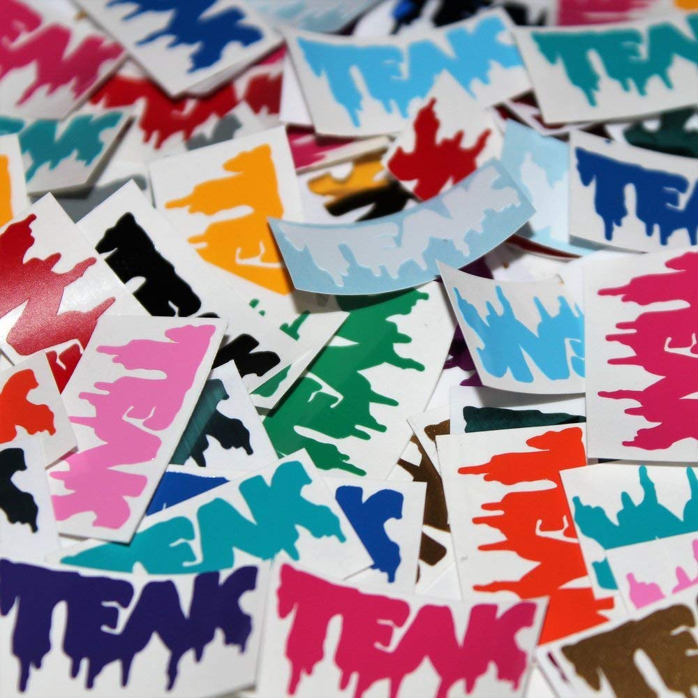 Teak Tuning Mini Teak Vinyl Stickers, Multi-Color, Solid & Metallic - Pack of 5 Assorted Stickers