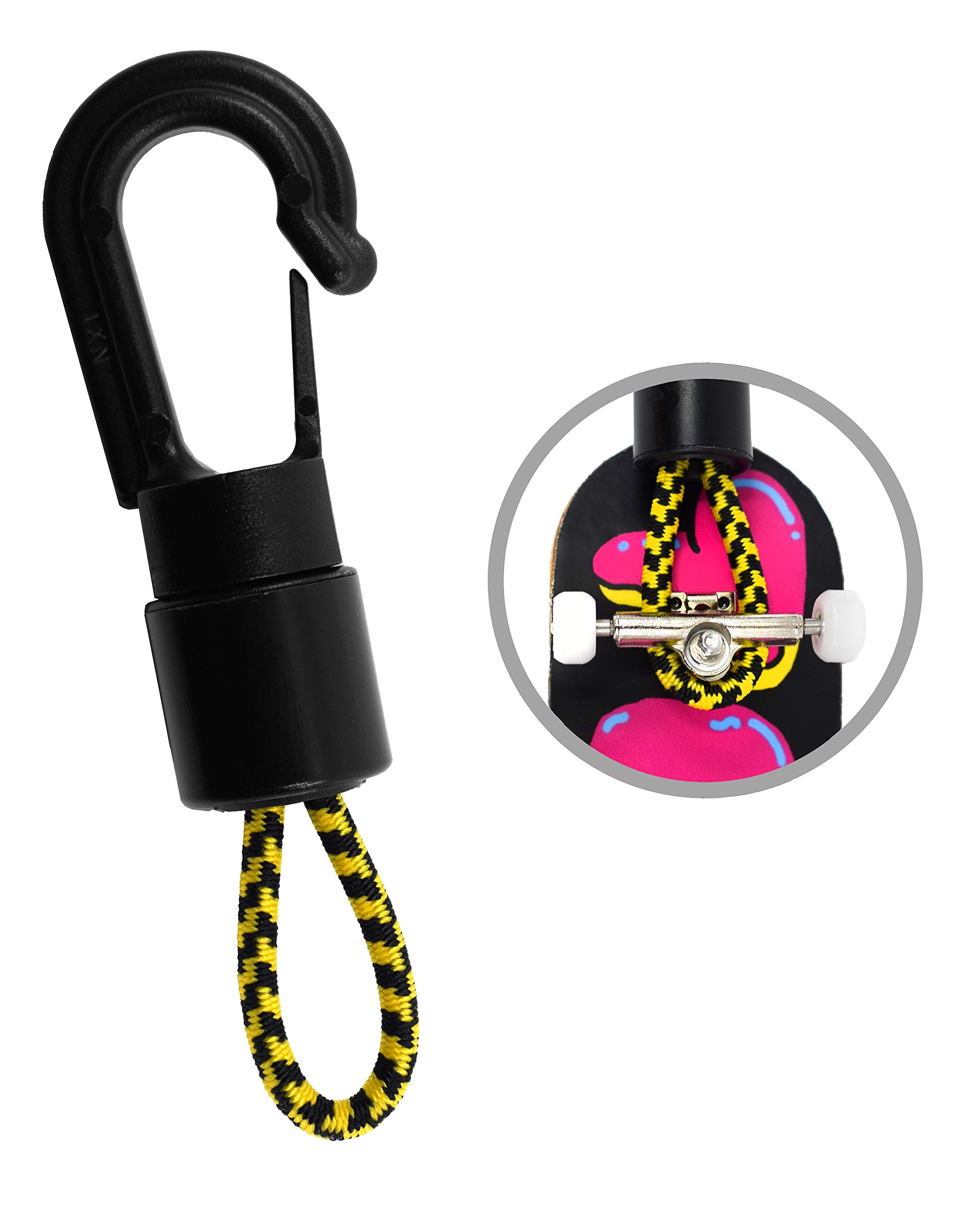 Teak Tuning Premium Complete Carrier, Zebra Colorway - Fingerboard Hook Key Chain, Stretchy Nylon - Made In the USA