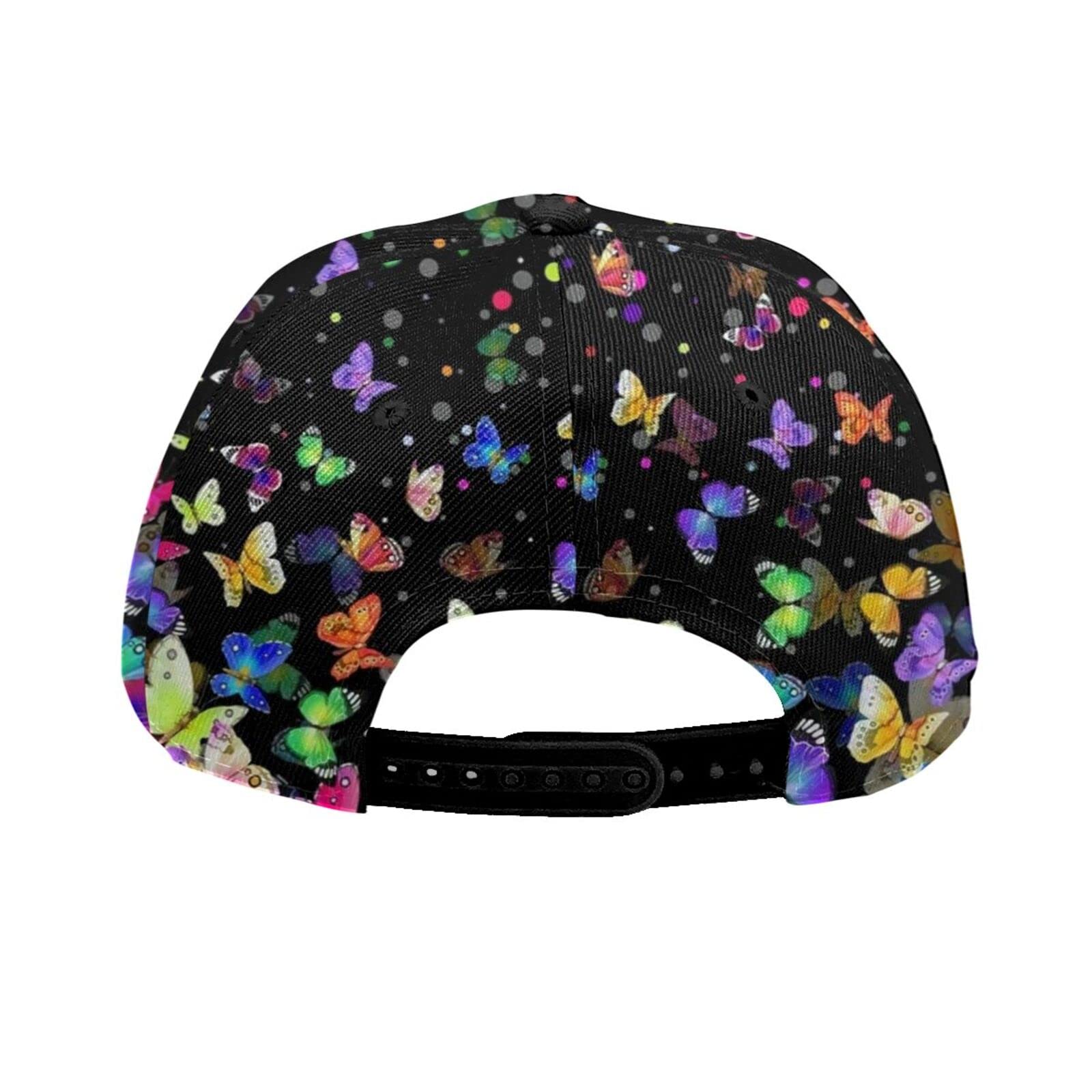 Colorful Butterfly Baseball Cap for Men Women Rainbow Aesthetics Adjustable Dad Hats for Girl