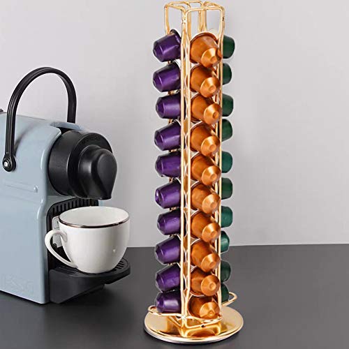 Elegant Modern Rotating Coffee Capsule Stand Holder Rack Practical Kitchen Storage Supplies for 40pcs Capsules
