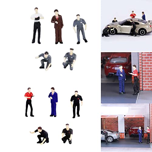 Esquirla 10x 1/64 Repairman People Figure Model Miniature Street Scene Building Desktop Ornament