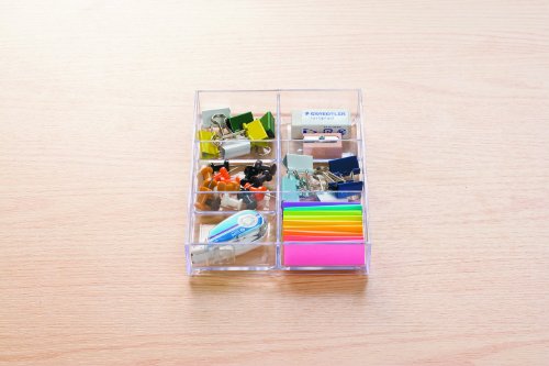 Like-It | MX-T11 | System Tray | Stackable Organizer | Drawer Organizer | A6 | 6 Divide |4.53" × 6.06" × 1.18" | Clear |
