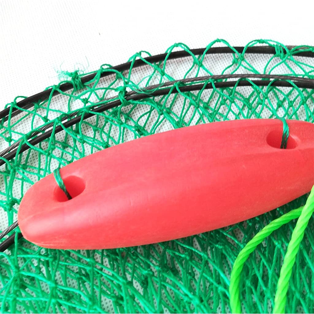 DLOETT Fishing Tackle Folded Portable Trap Cage Boat Fishing Three Floating Ball Cast Mesh Fish Net Catching
