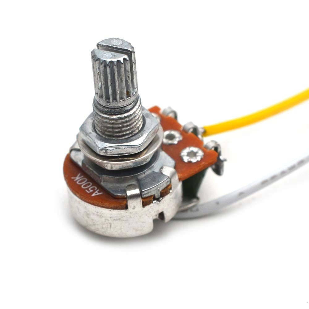 SAPHUE Guitar Wiring Harness Set Prewired 500K Pots 3 Way Toggle Switch Wiring Harness Kit with 6.35 Output for Electric Guitar