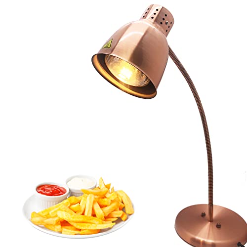 KOUWO Countertop Food Heat Lamp Infrared Food Warmer Copper Food Lamps with 250 Watt Heating Bulb