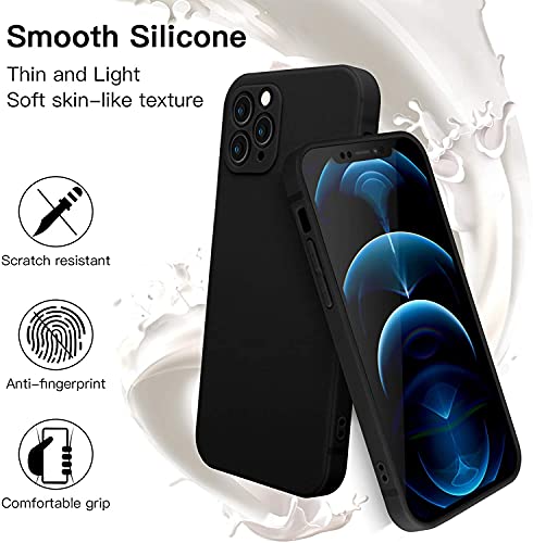 KPKHDI iPhone 13 Pro Max Case Compatible with iPhone 13 Pro Max Matte Silicone Stain Resistant Cover with Full Body Protection Anti-Scratch Shockproof Case 6.7 inch (Black)