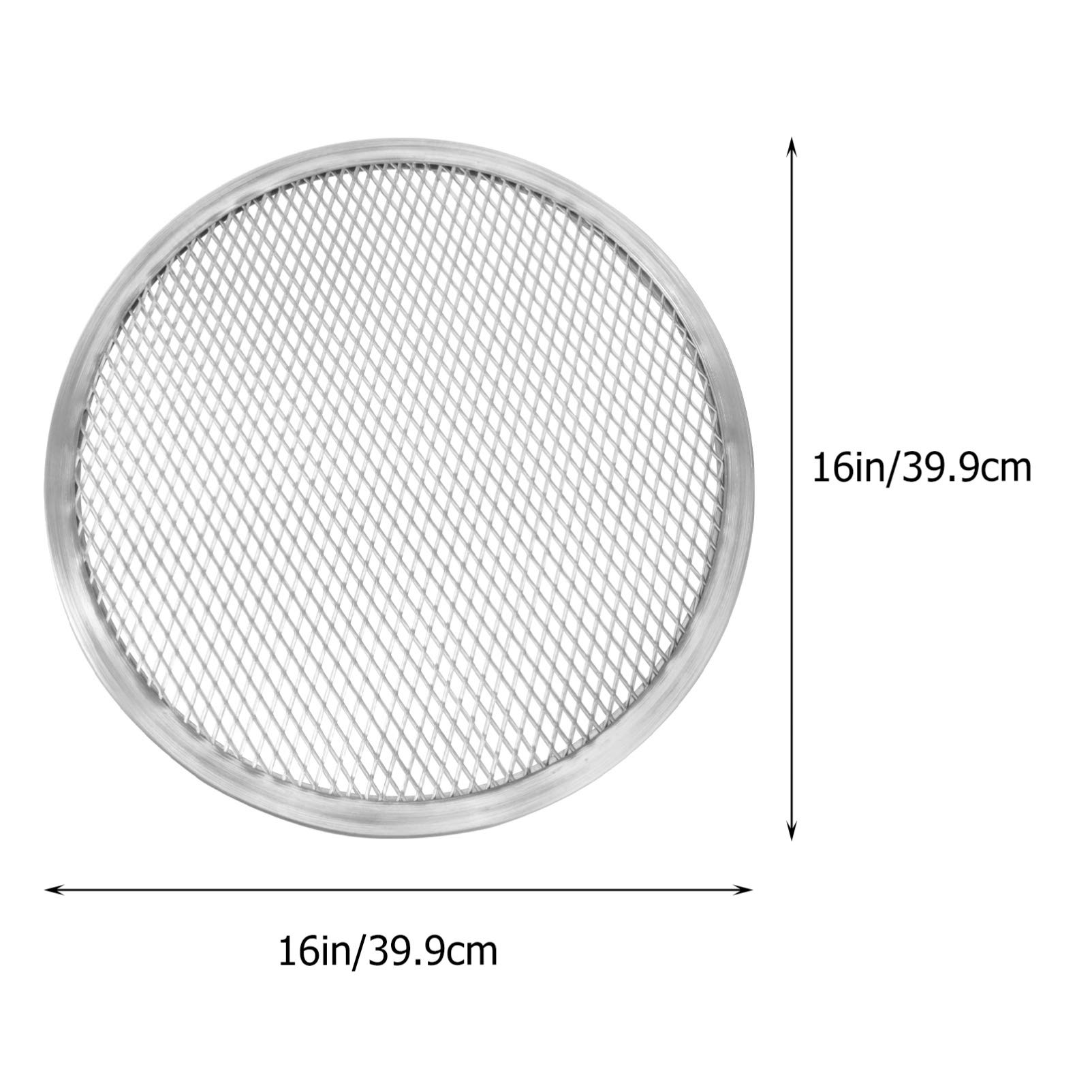 DOITOOL Pizza Screen 16 Inch- Non- stick Aluminium Alloy Pizza Pan for Oven- Food Grade Seamless Round Pizza Mesh Pizza Tray Baking Screen for Home Kitchen Restaurant ( Silver )