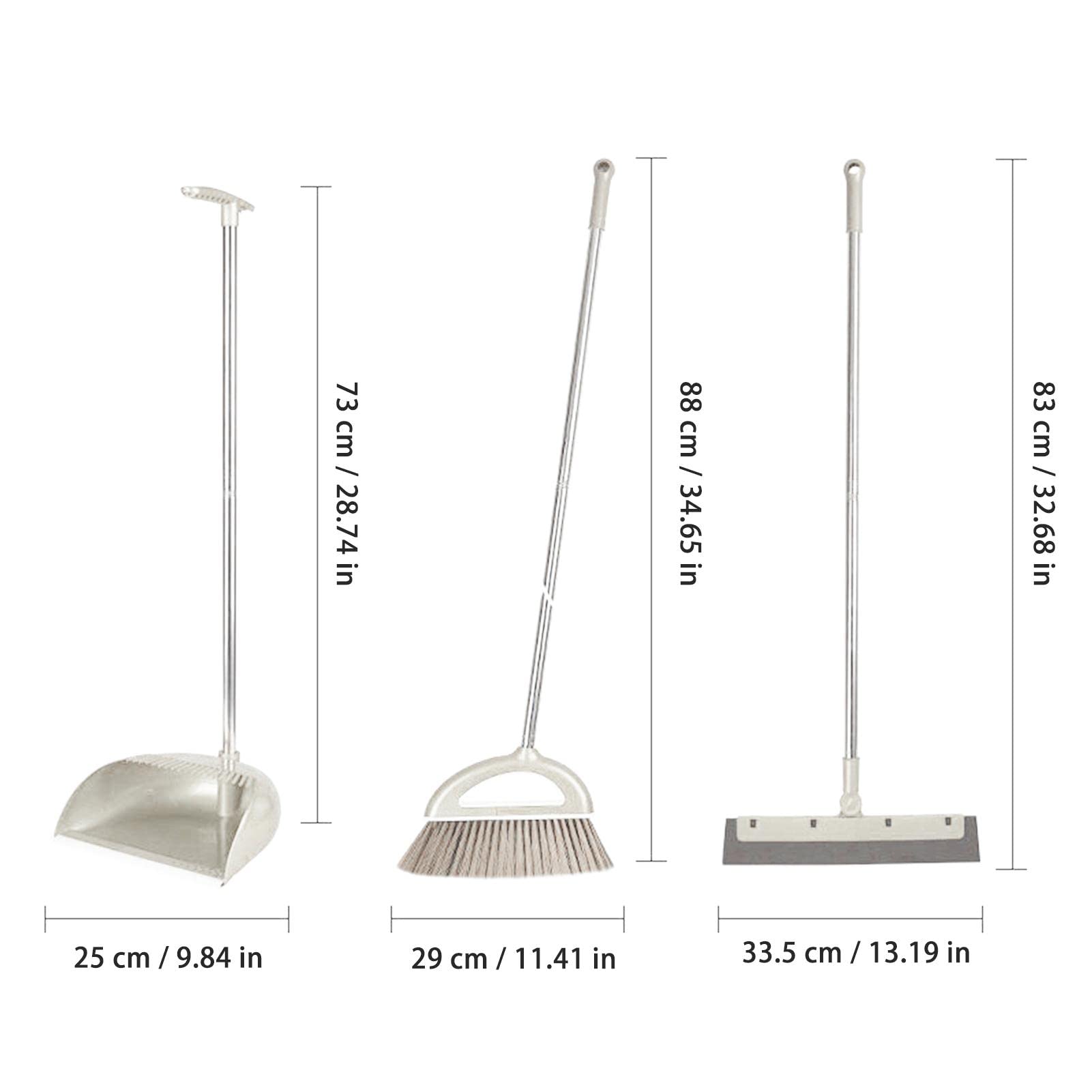 Generic Brooms and Dustpans Set - 3 Pieces Magic Broom Set, Sweeping Magic Broom, Dust Pan and Broom with Long Handle,Home Kitchen Room Lobby Indoor Floor Cleaning Broom and Dustpan Set for Home