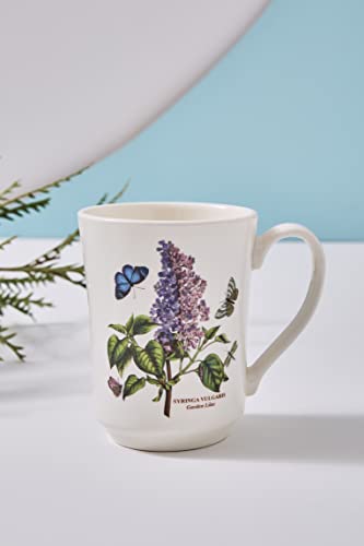 Portmeirion Botanic Garden Collection Flared Tankard Mug | 14 Oz Coffee Mug with Garden Lilac Motif | Made in England from Fine Earthenware | Dishwasher Safe