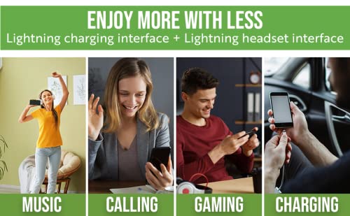 MeeA Lightning to 3.5mm Headphones Dongle Jack Compatible with iPhone 2 in 1 Headphone Adapter and Aux Audio Adapter + Charger Cable Splitter Bundle Compatible with iPhone 14,13,12,11 XS XR X 8 7