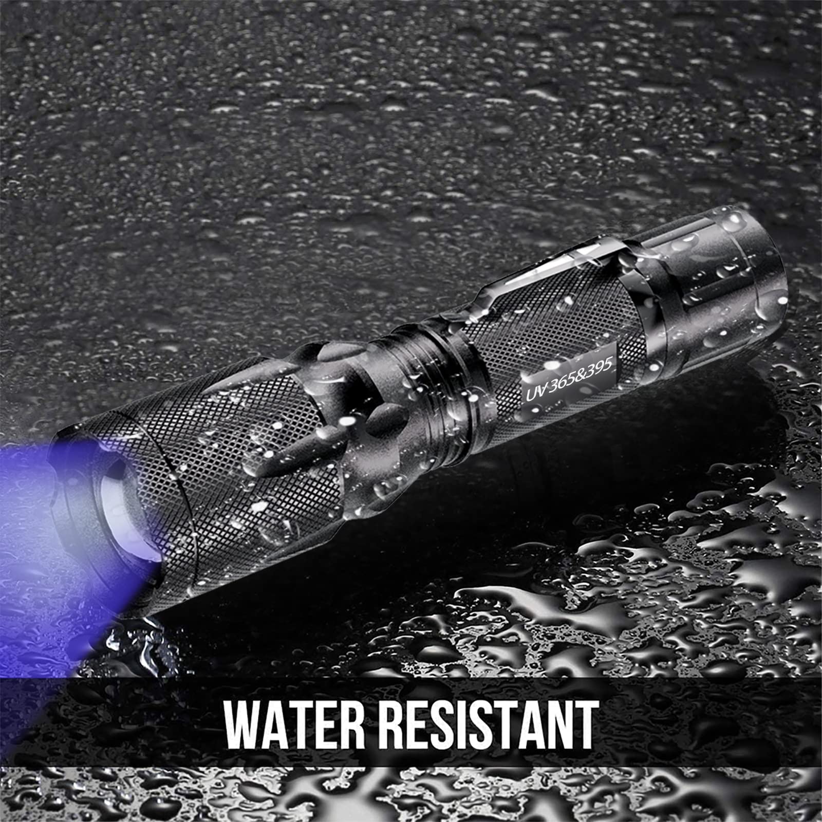 EOWCO UV Flashlight 365nm & 395nm, Ultraviolet Black Light Flashlights, Handheld Zoomable Blacklight Torch Wood's Lamp, Detector for Pet Urine Dry Stains, Resin Curing, Rocks, Scorpions Finder
