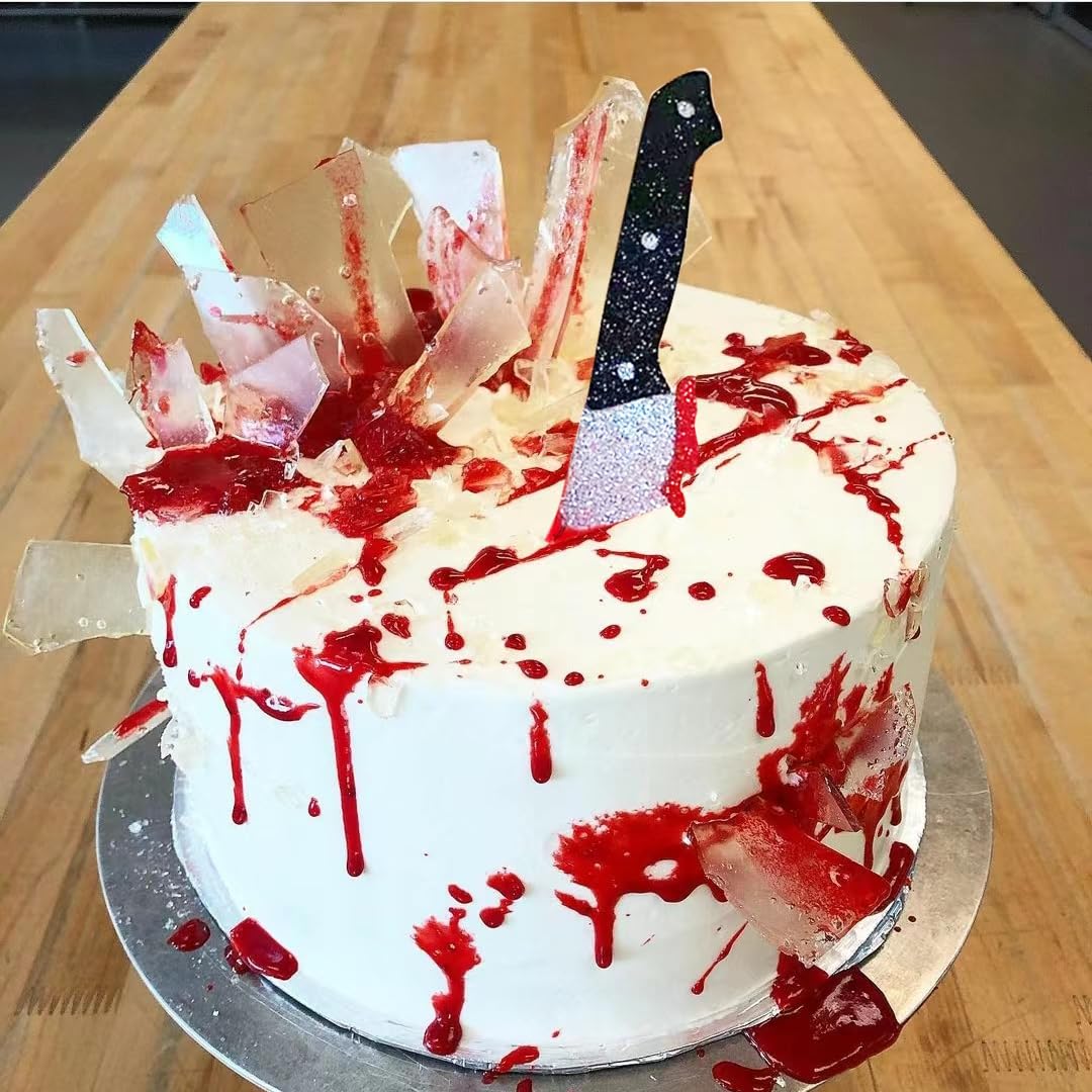 Halloween Cake Topper Bloody Knife Cake Topper Halloween Killer Theme Cake Topper