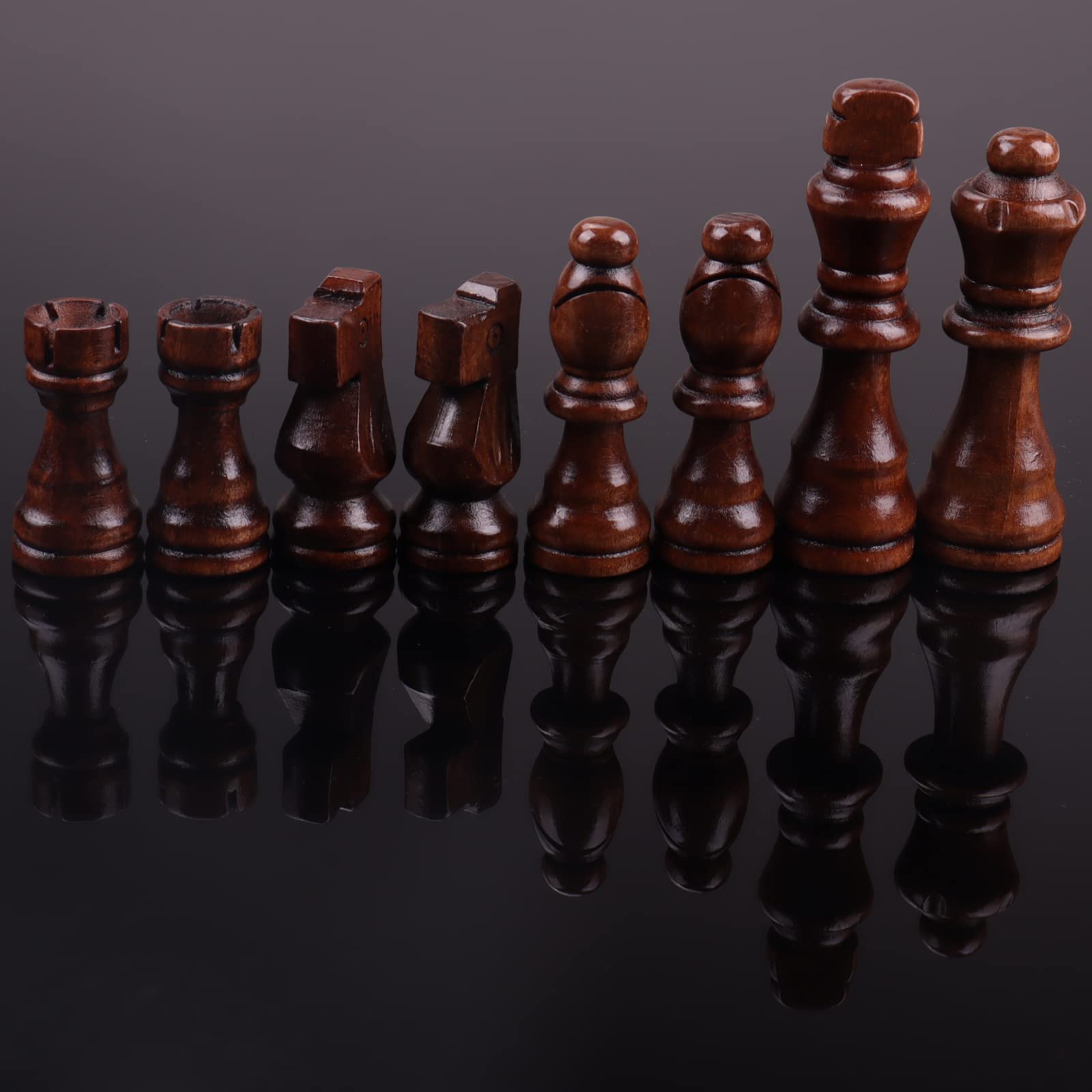 ziphia Wooden Chess Pieces Only, 32 Pieses Standard Tournamen Staunton Wood Chessmen - 3.05 Inch King / Storage Bag / Gift Package Replacement of Missing Piece